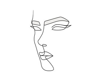 Minimalistic Neutral Woman's Face Line Art, Wall Art, Downloadable ...