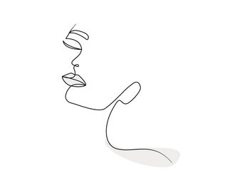 Minimalistic Neutral Woman's Face Line Art, Wall Art, Downloadable ...