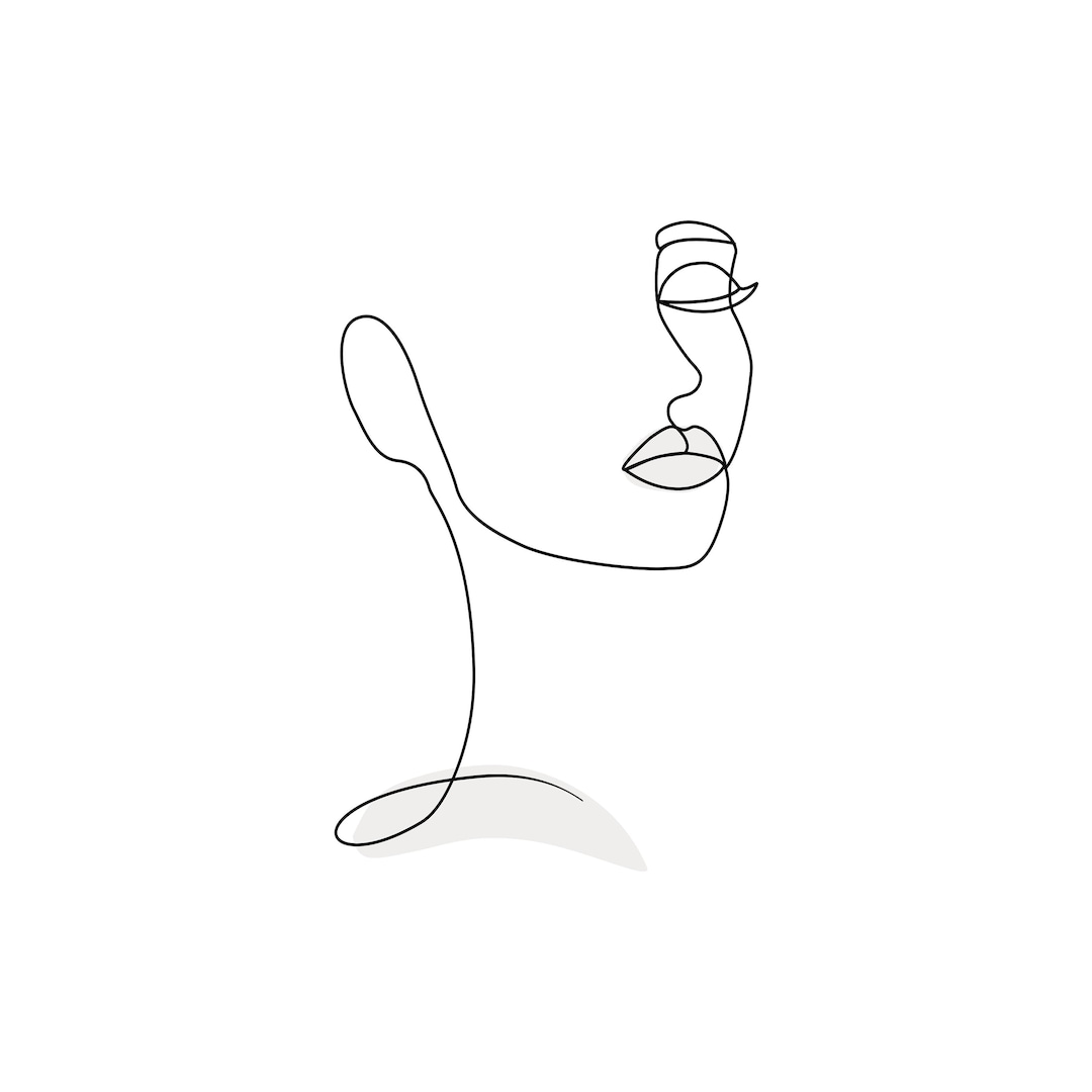 Minimalistic Neutral Woman's Face Line Art, Wall Art, Downloadable ...