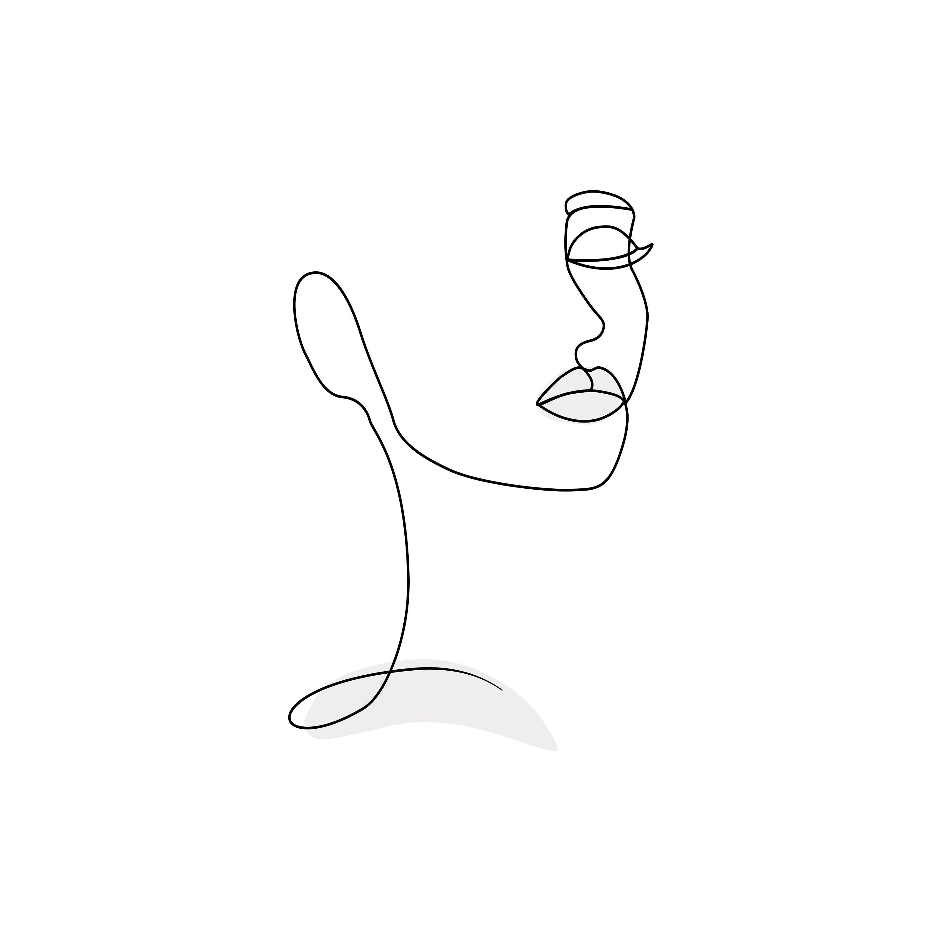 Minimalistic Neutral Woman's Face Line Art, Wall Art, Downloadable ...
