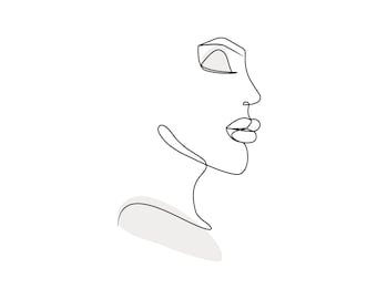 Minimalistic Neutral Woman's Face Line Art, Wall Art, Downloadable ...