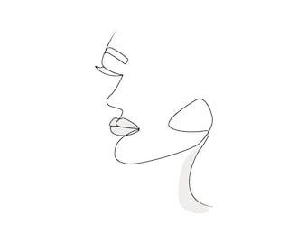 Minimalistic Neutral Woman's Face Line Art, Wall Art, Downloadable ...