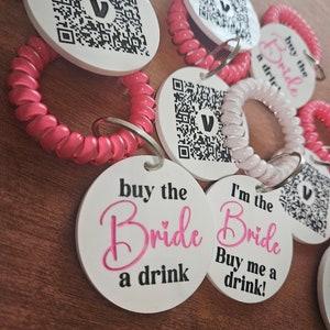 Buy the Bride a Drink Bracelets, Scannable QR Code Bangles ...
