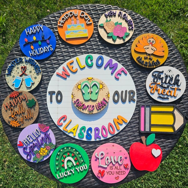 Classroom Season Interchangeable Sign - Etsy