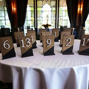 Wood and Black Wedding Table Numbers Dark Oak Table Settings - Etsy