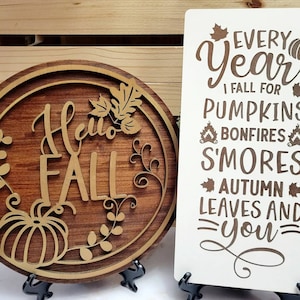 Hello Fall Wall Decor, Fall Themed Wall Hanging, Autumn Wall Decor ...