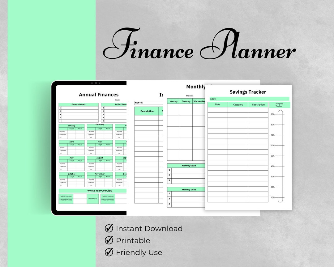 Printable Finance Planner Finance Tracker Budget Organizer Expense ...