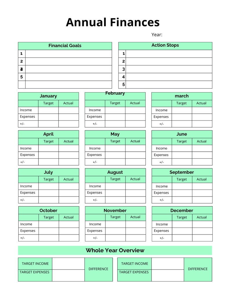 Printable Finance Planner Finance Tracker Budget Organizer Expense ...