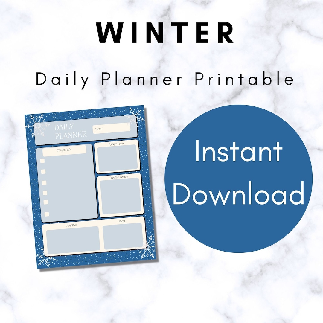 Winter Themed Daily Planner Printable - Etsy