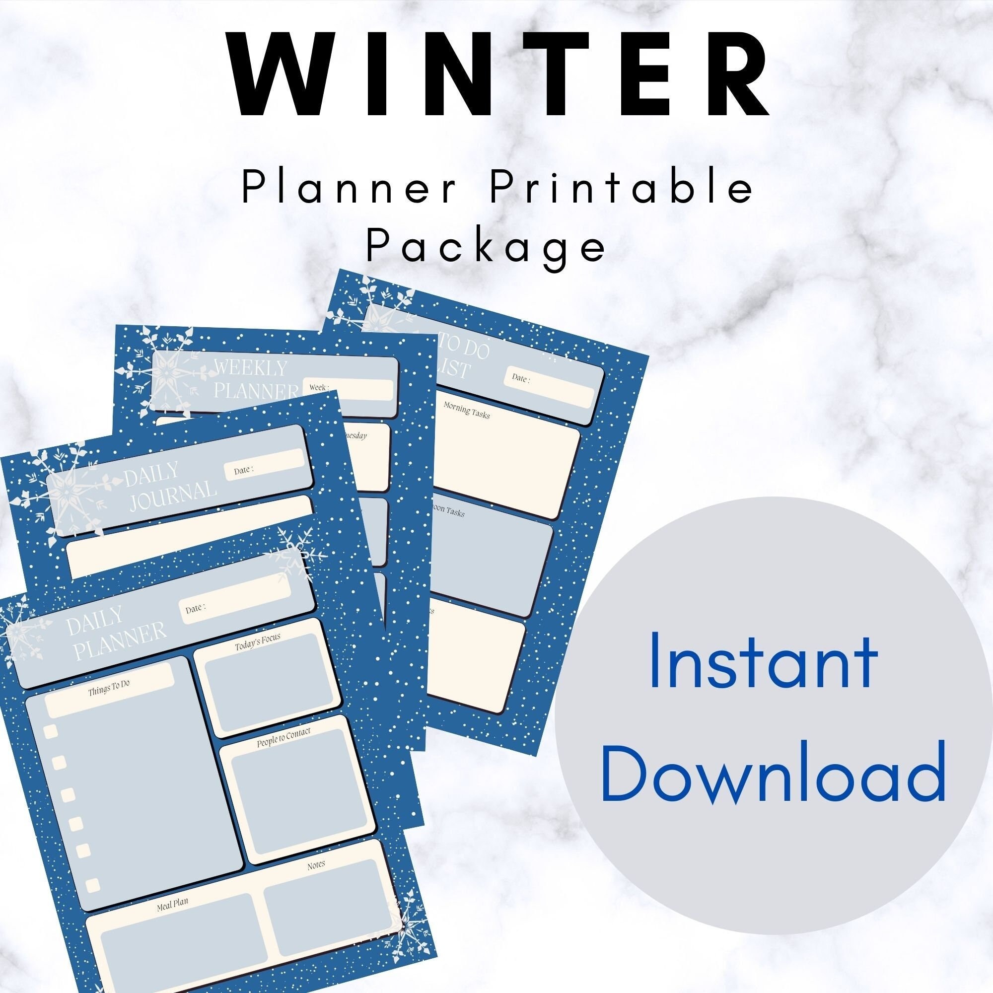 Winter Daily Planner Printable Package - Etsy