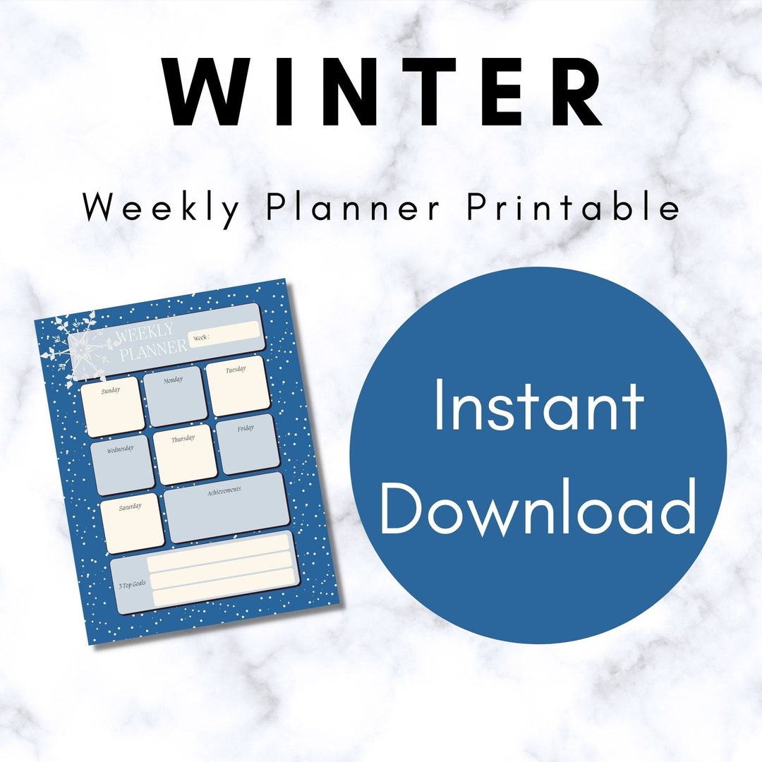 Winter Weekly Planner Printable - Etsy