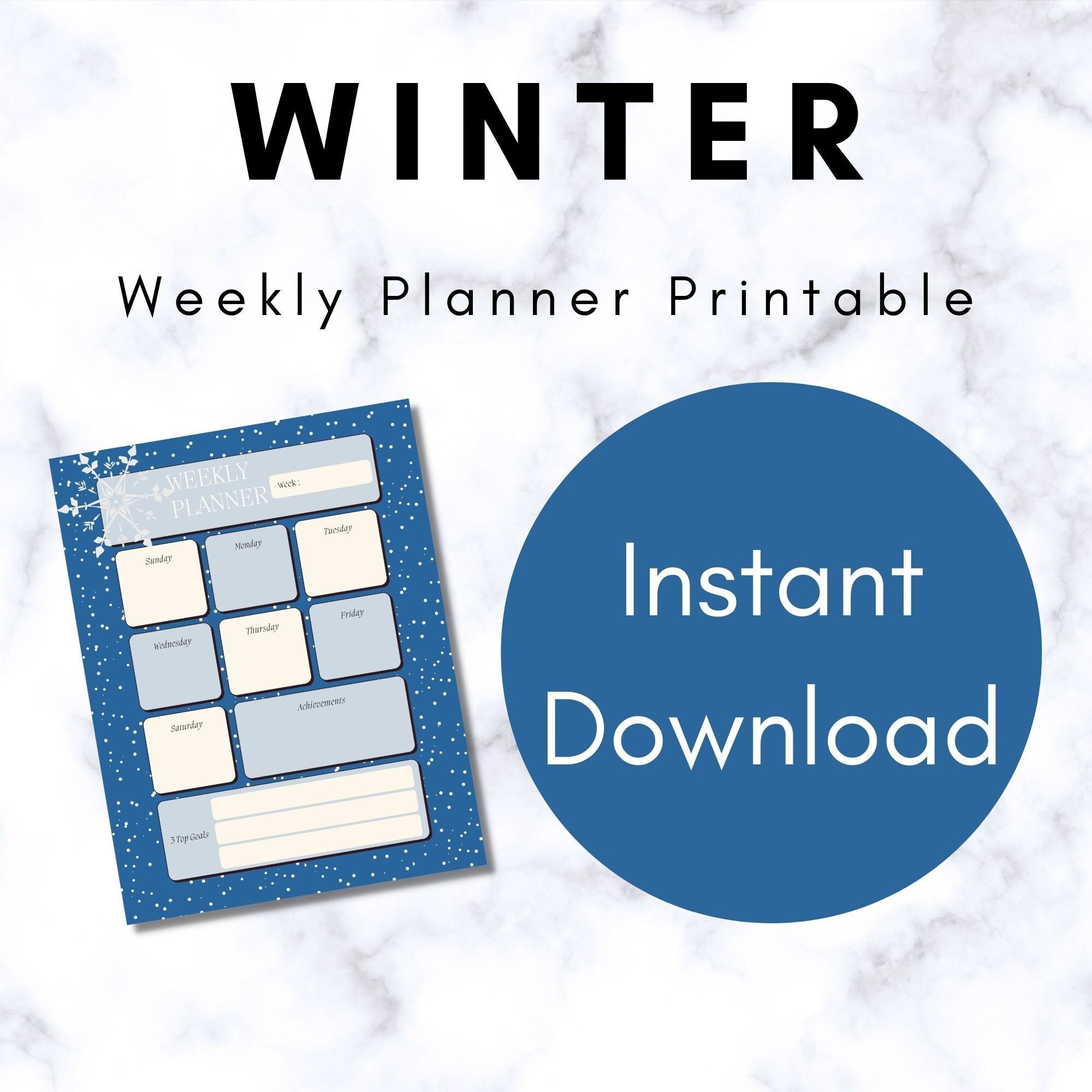 Winter Weekly Planner Printable - Etsy