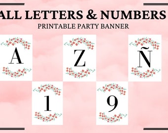 Printable Banner Letters and Numbers - Etsy