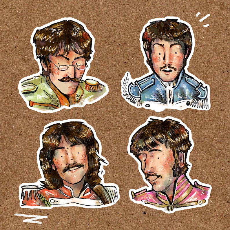 The Beatles Stickers: John Lennon, Paul Mccartney, George Harrison ...