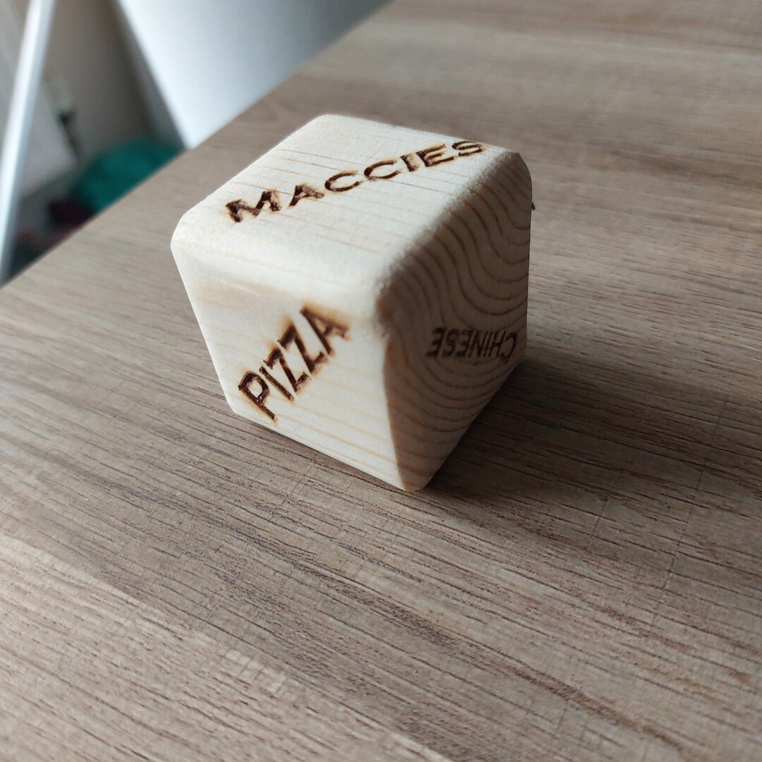 Custom Wooden Takeaway Dice Block - Etsy