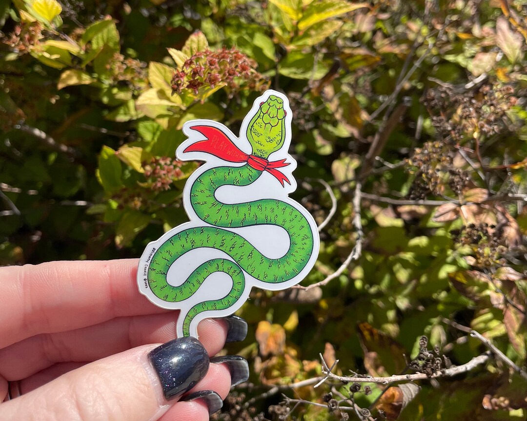 Play With Me Red Ribbon Snake Sticker Waterproof - Etsy