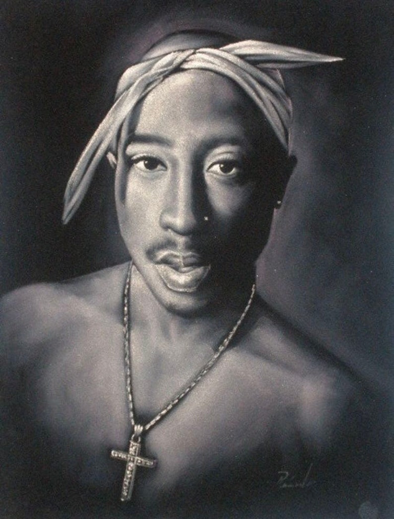 Tupac Shakur 2pac Rapper Black Velvet Original Oil Painting | Etsy