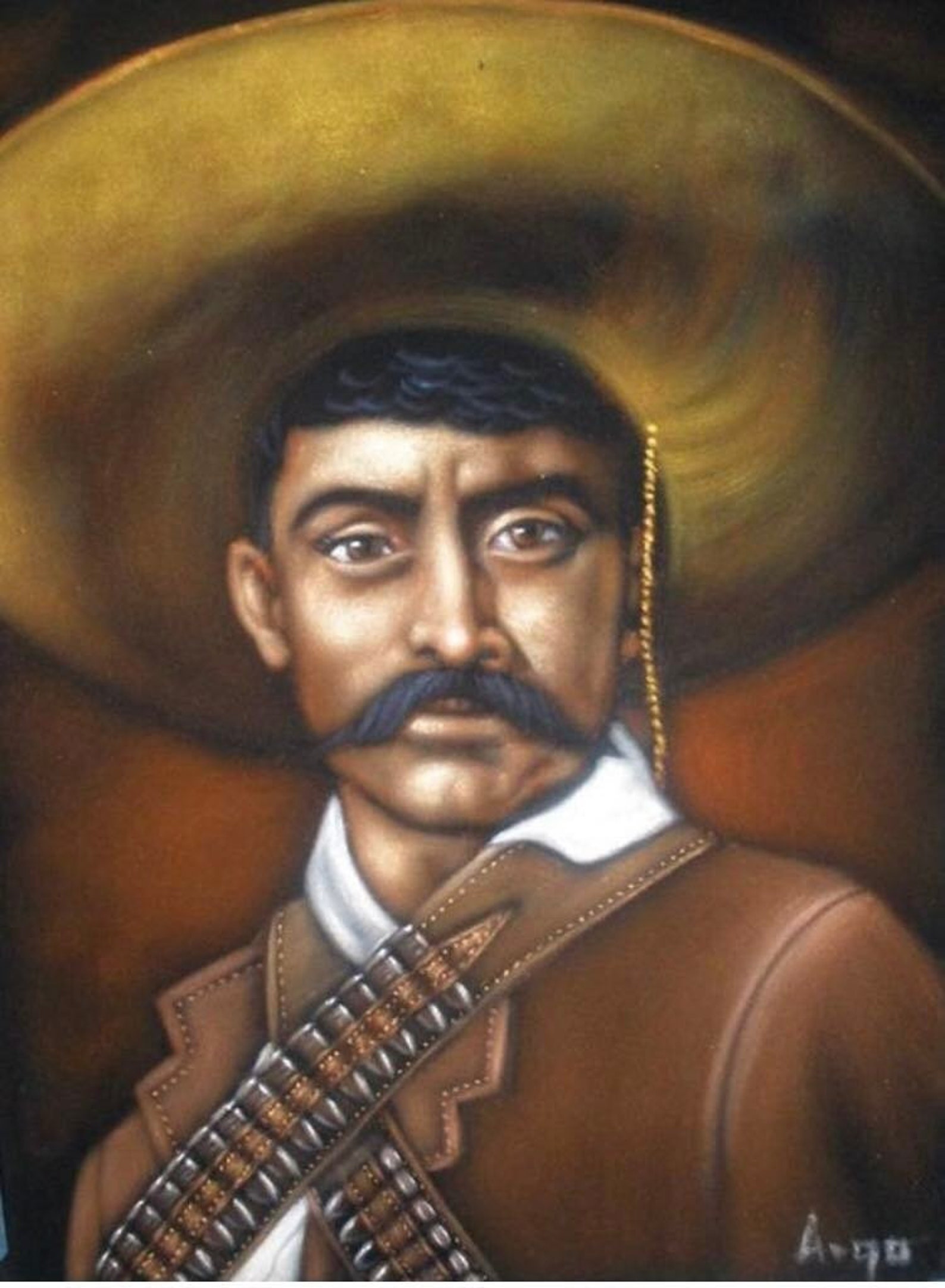 Emiliano Zapata Badass Revolution Heroe Black Velvet Oil Painting ...