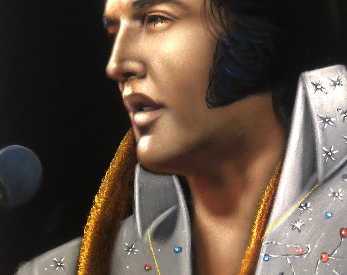 Elvis Presley the King Black Velvet Original Oil Painting - Etsy