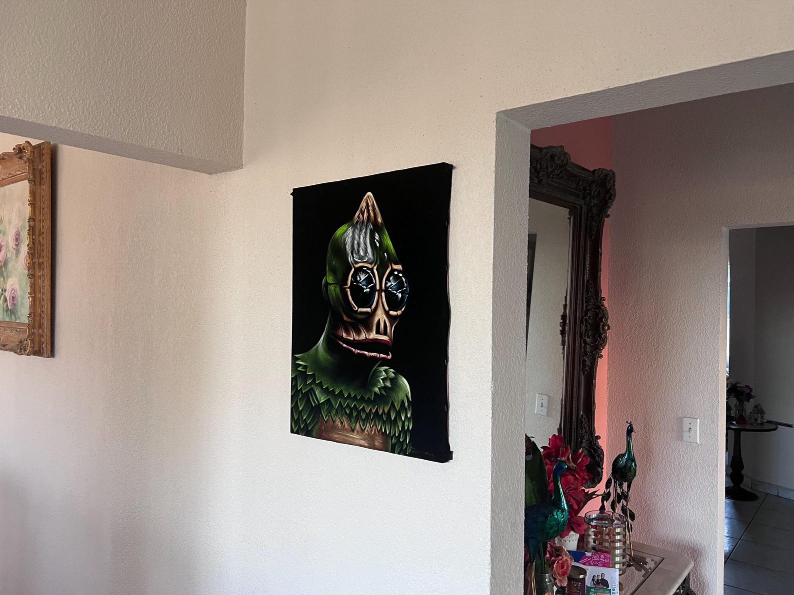 Sleestak Land of the Lost Black Velvet Oil Painting Hand Painted Signed ...