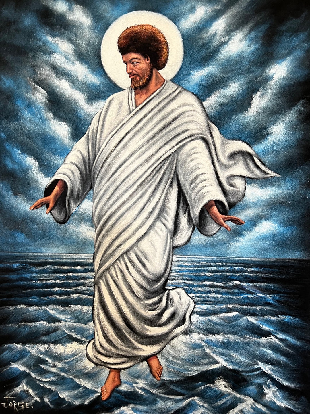 African American Jesus Christ Religious Velvet Oil Painting Art - Etsy