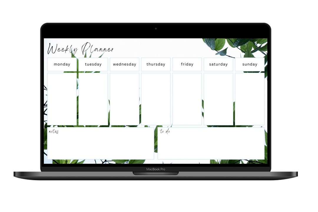 Weekly Planner. Printable Landscape, Minimalist Weekly Schedule, Week ...
