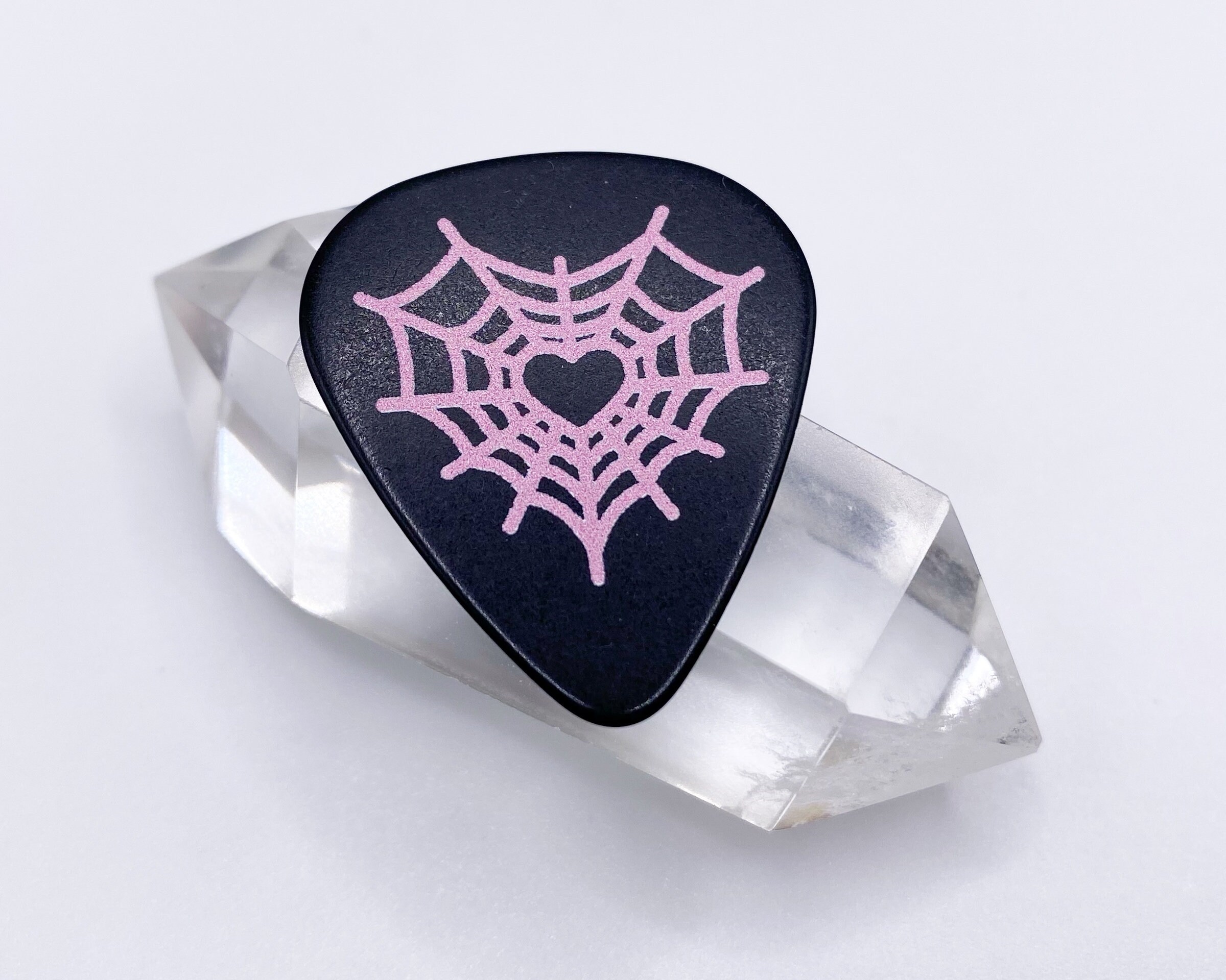 Spider Web Heart Guitar Pick Pack Black Celluloid Pastel Goth Picks ...
