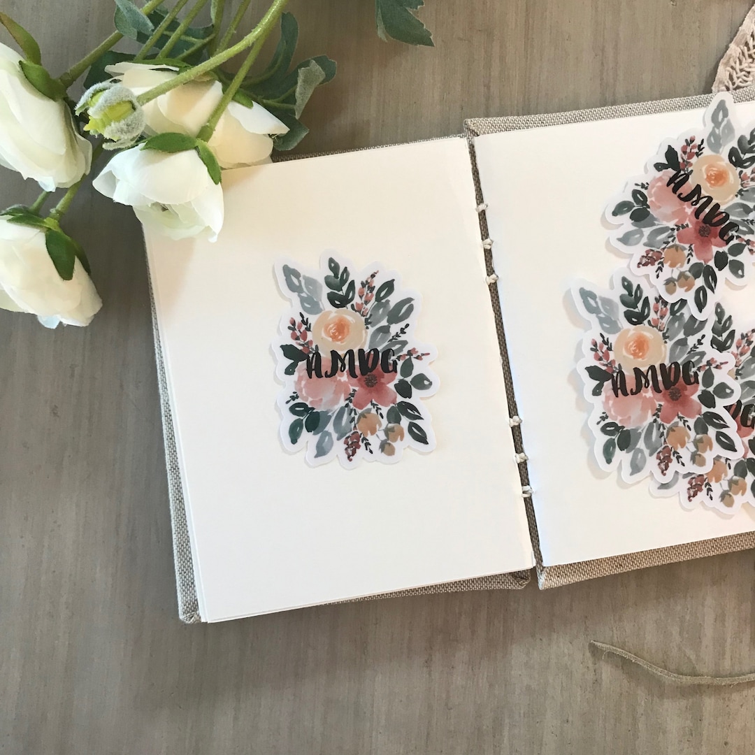 AMDG Floral Clear Sticker - Etsy