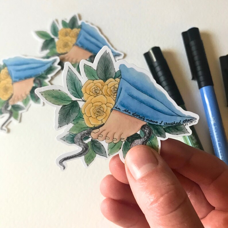 Mary Crushing the Serpent Vinyl Sticker - Etsy