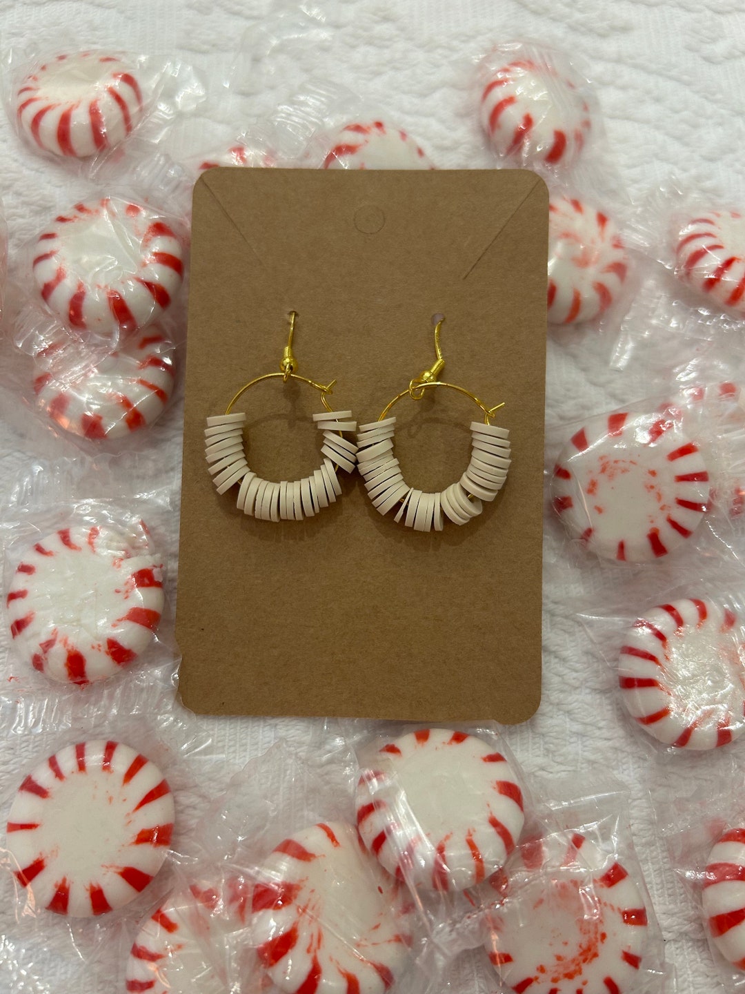 Jingle Bell Hoops tan and Gold Half Hoops - Etsy