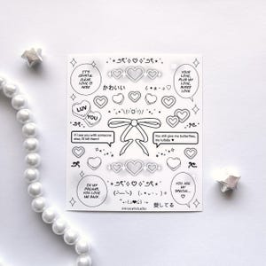 Shoujo Ch.2 Deco Sticker Sheet Black and White Coquette Manga Anime ...