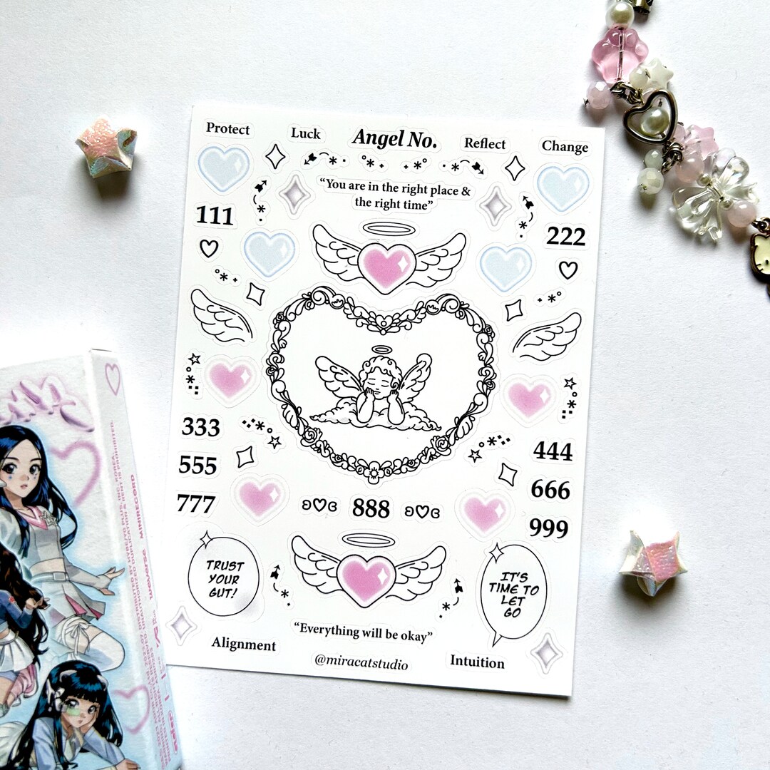 Angel Numbers Sticker Sheet Manifestation Journaling Planner ...