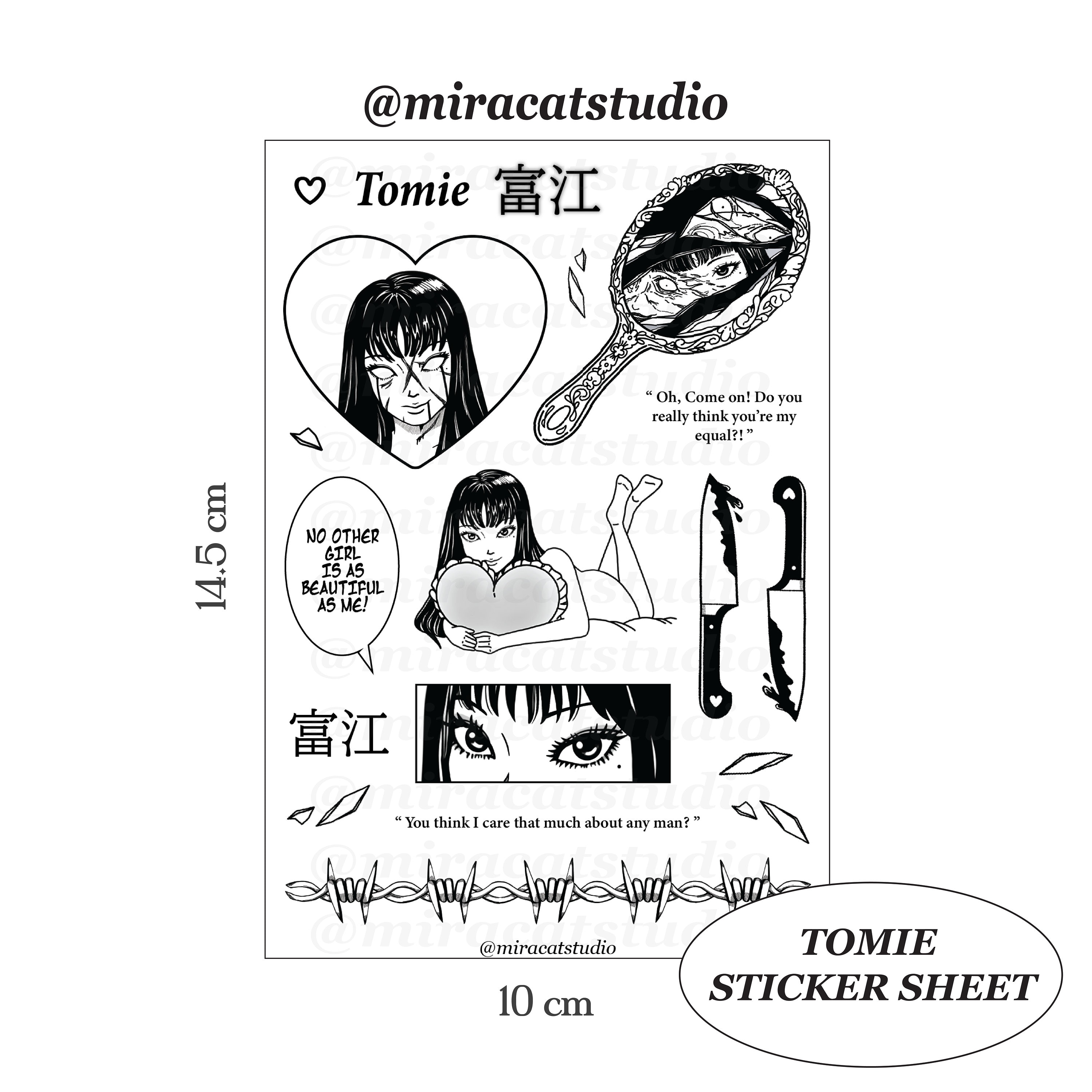 Horror Manga Tomie Sticker Sheet Japanese Horror - Etsy UK