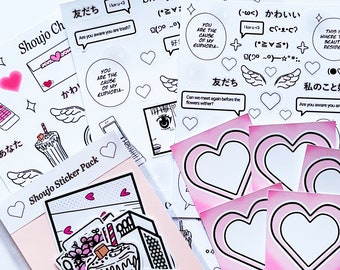 Shoujo Ch.1 Deco Sticker Sheet Manga Inspired Stickers - Etsy