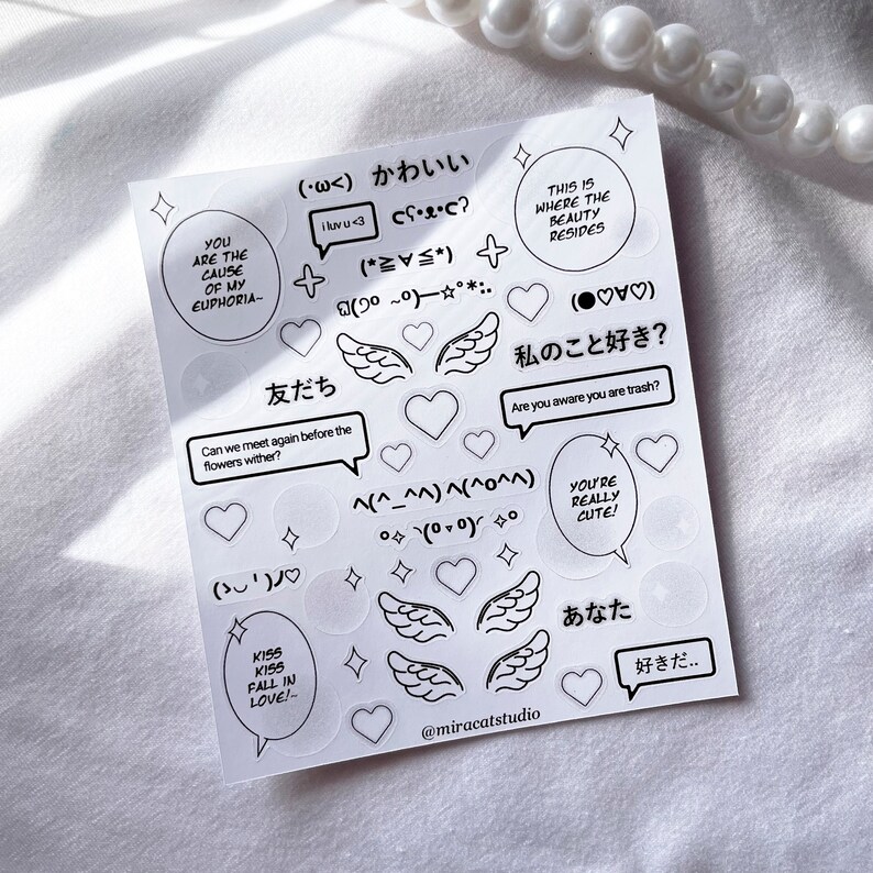 Shoujo Ch.1 Deco Sticker Sheet Manga Inspired Stickers - Etsy