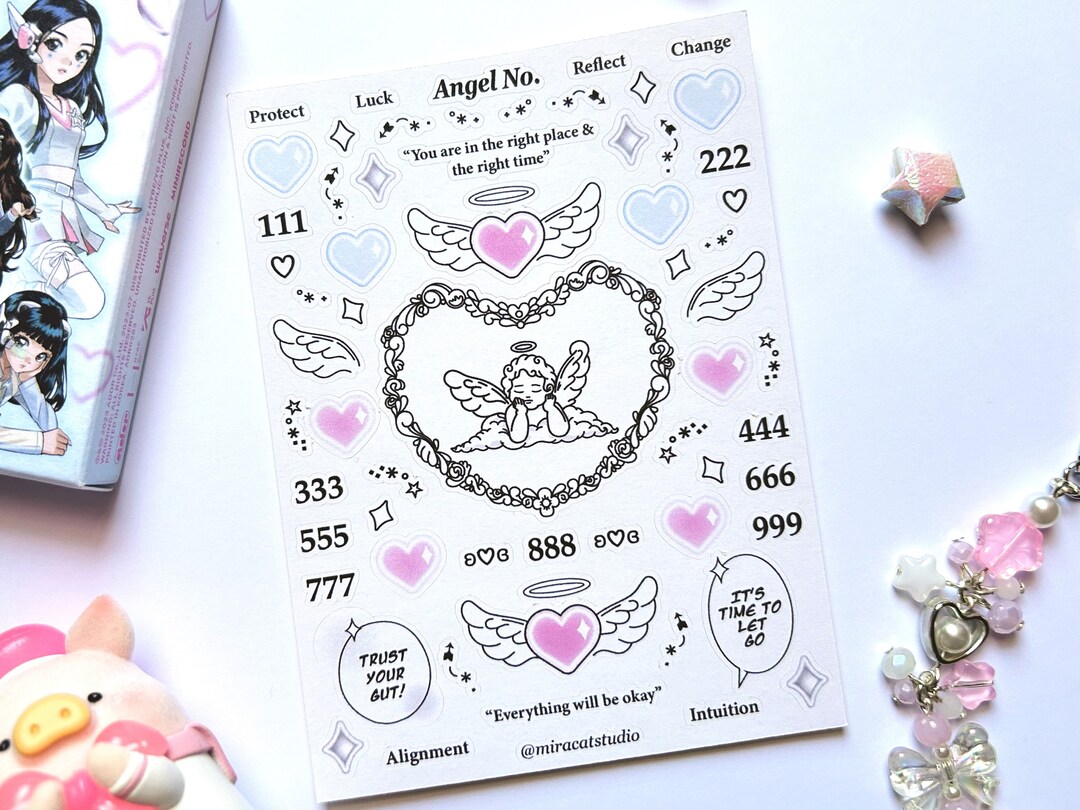 Angel Numbers Sticker Sheet Revamped - Etsy
