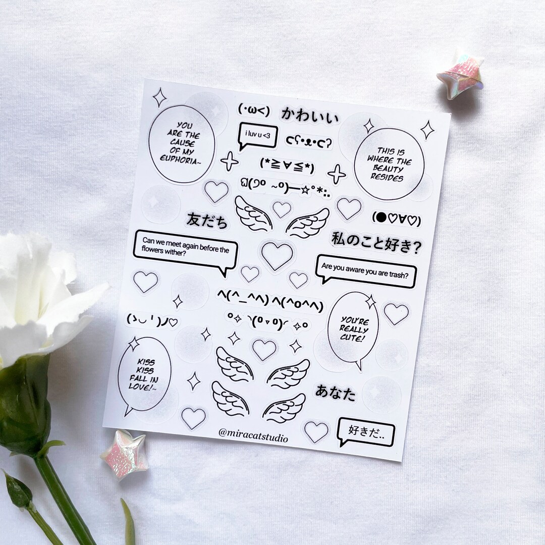 Shoujo Ch.1 Deco Sticker Sheet Manga Inspired Stickers - Etsy