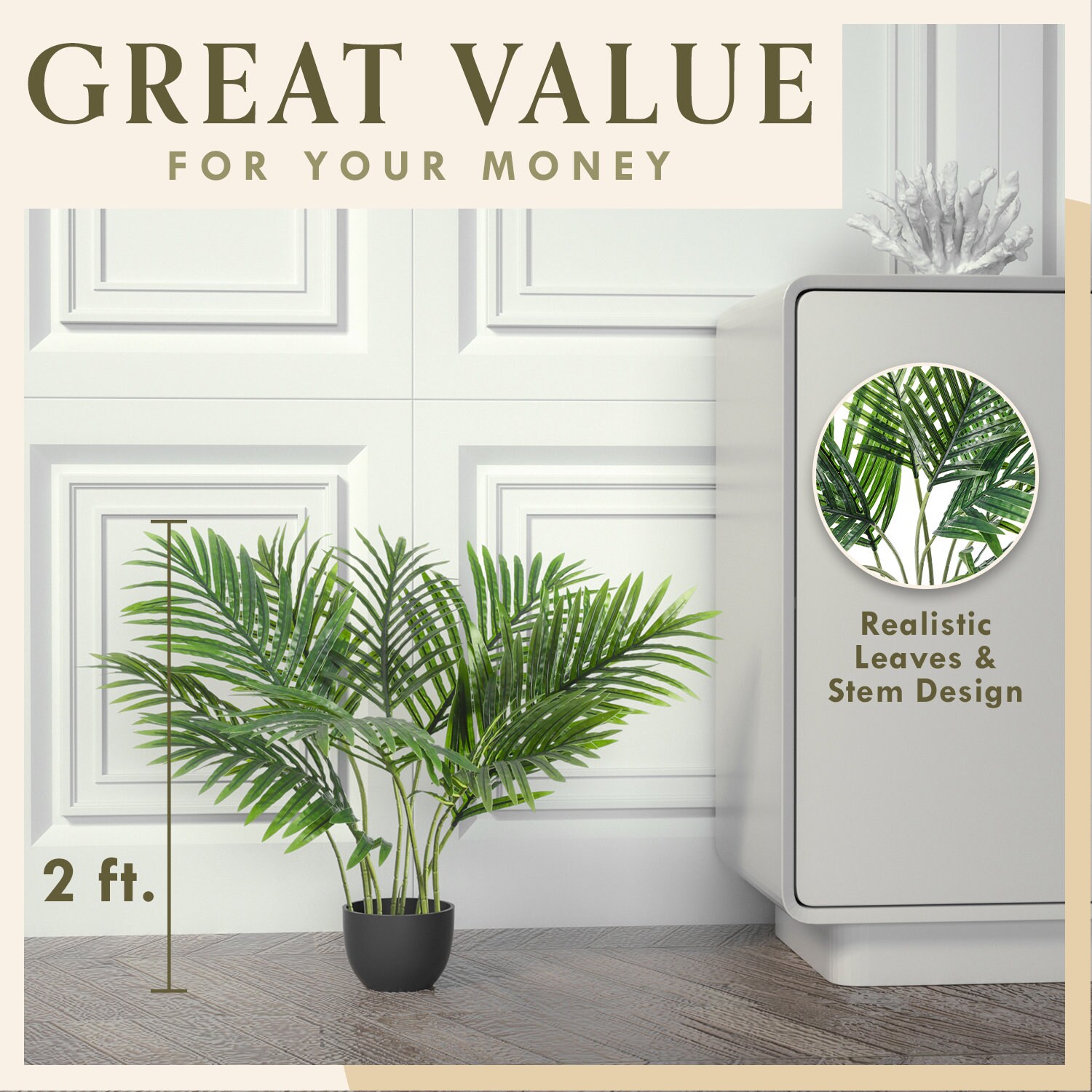 Areca Artificial Palm Tree, Artificial Plants for Home Decor Indoor ...