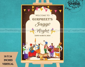 Sikh Wedding Decor Sign, Jago Sign Welcome as Jago Welcome Sign as ...