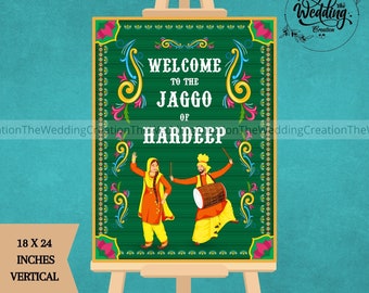 Jaggo Welcome Signs as Punjabi Wedding Decor Signage, Jaggo Signs ...