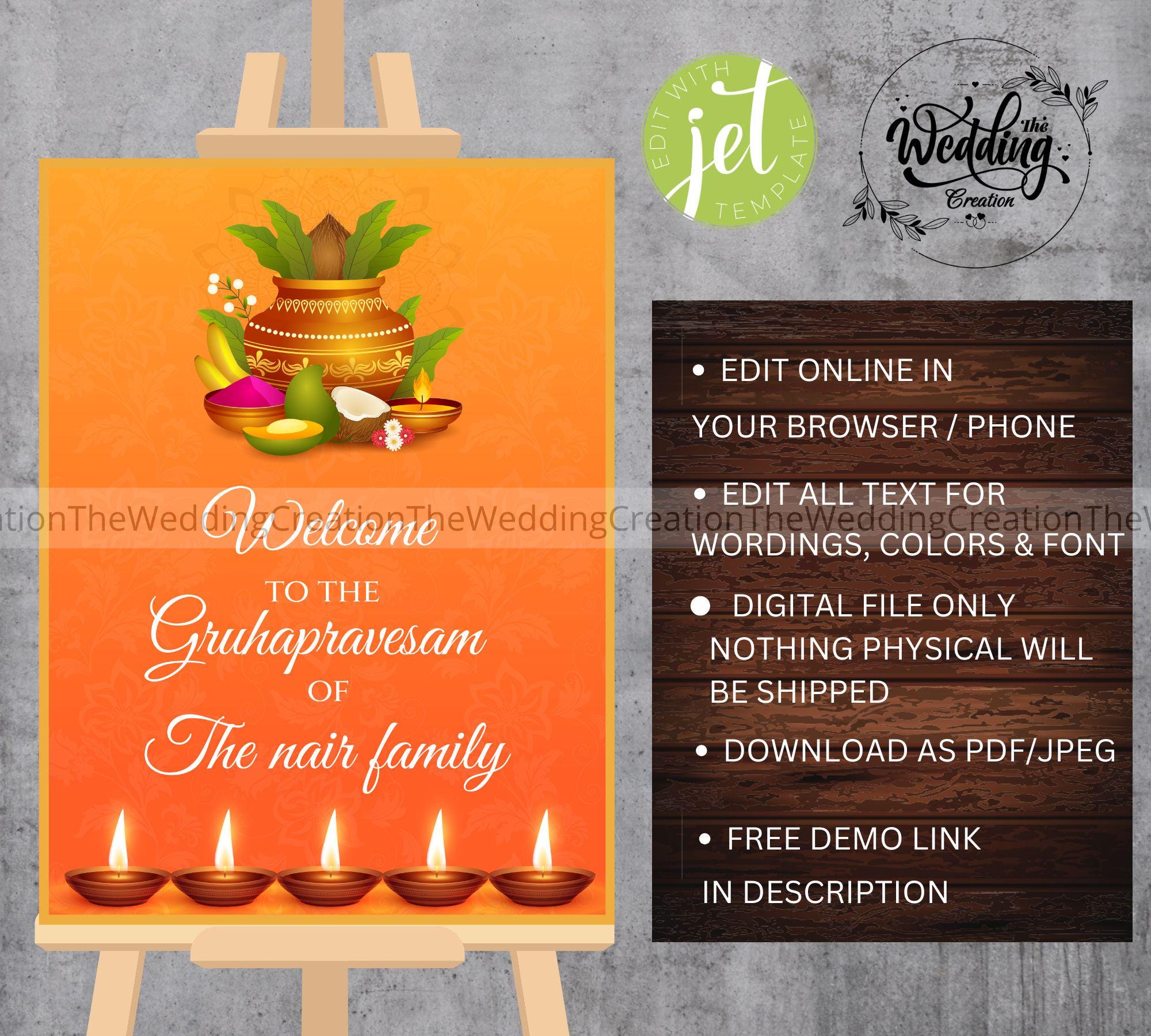 Gruhapravesham Sign, Pichwai Housewarming Sign, Pichwai Signs, New Home ...