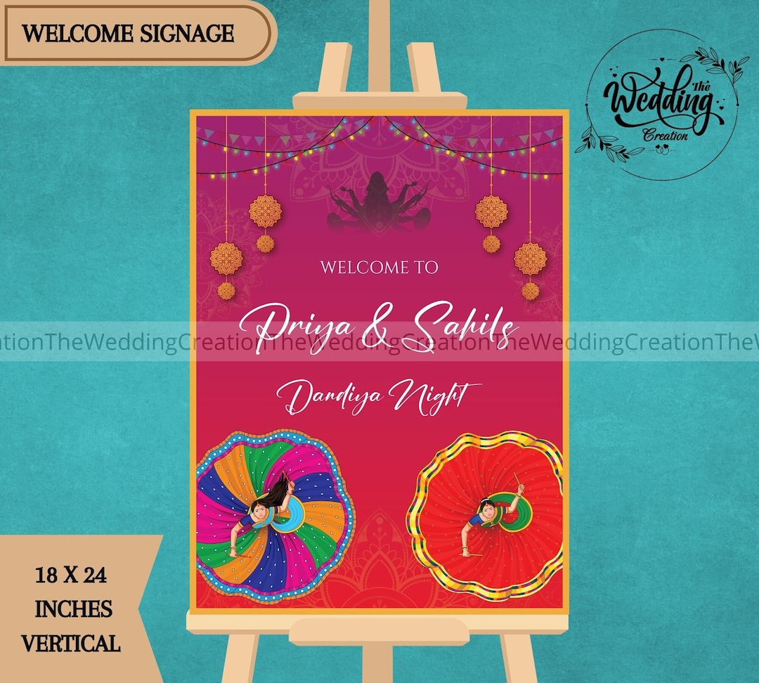 Raas Garba Night Welcome Signs, Dandiya Night Welcome Signs & Navratri ...