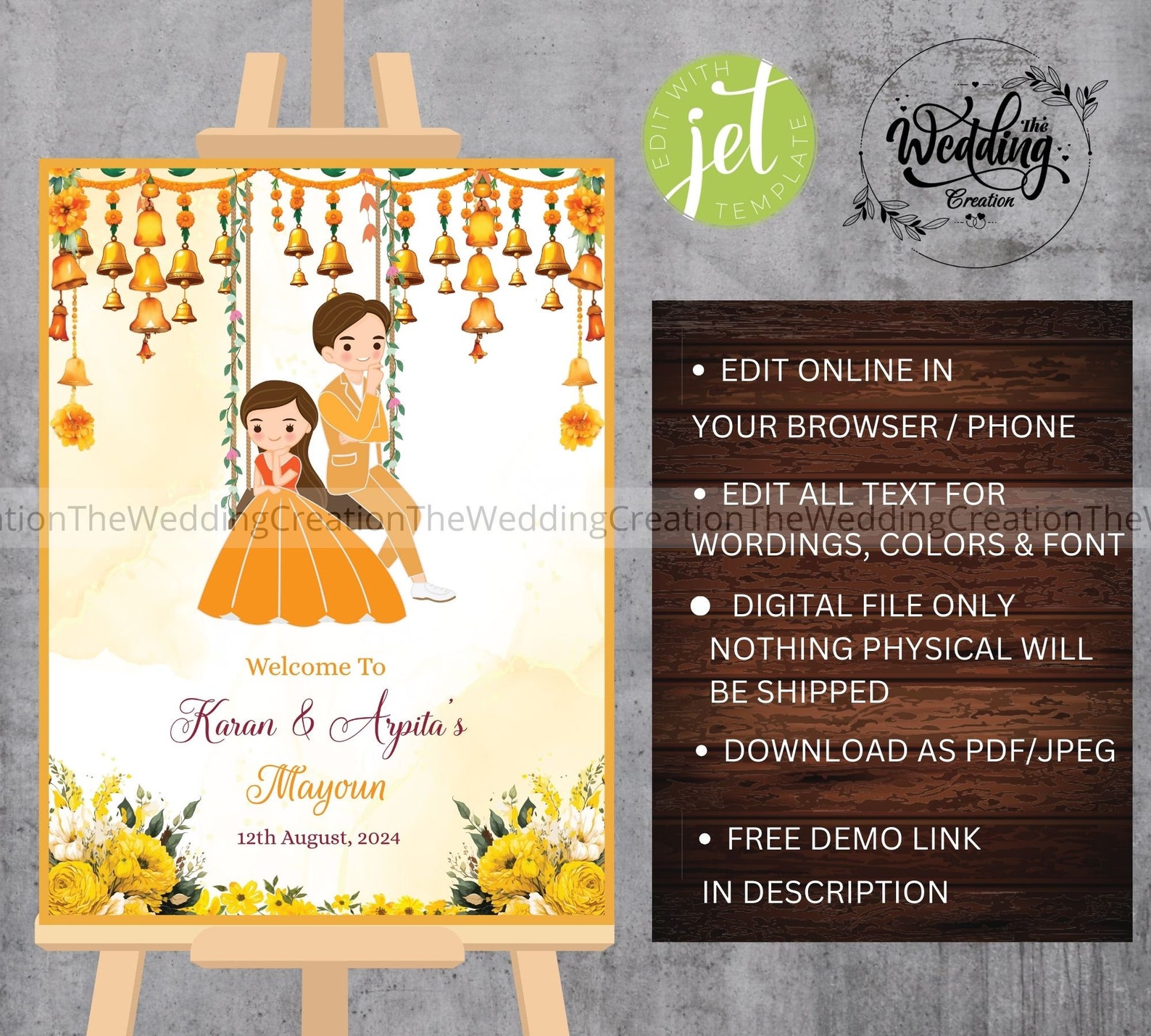 Haldi Welcome Signages, Haldi Signage Board, Haldi Floral Welcome ...