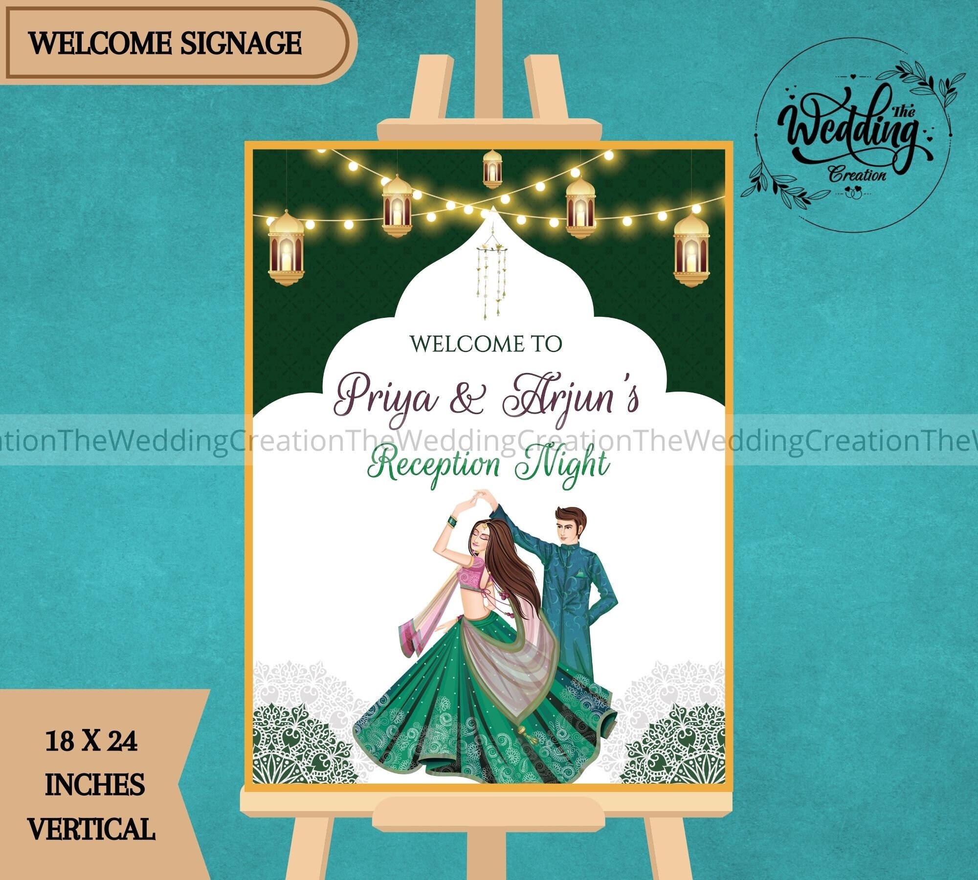 Indian Reception Sign & Indian Wedding Reception Sign, Reception Night ...