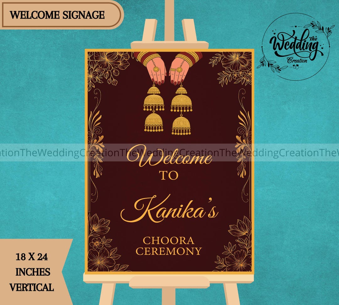 Choora Welcome Signs: Bangle Ceremony Signs, Bangle Ceremony Welcome ...