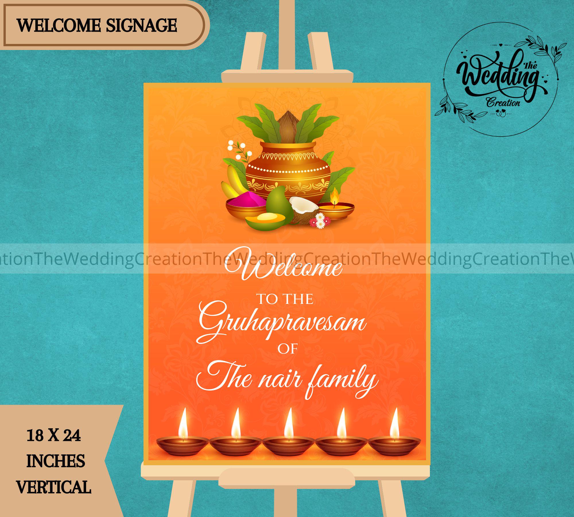 Gruhapravesham Sign, Pichwai Housewarming Sign, Pichwai Signs, New Home ...