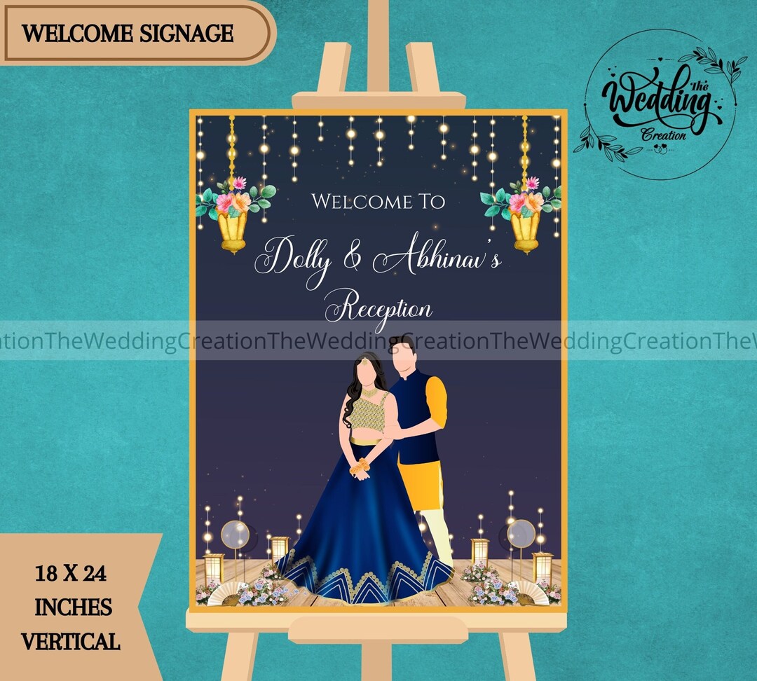 Indian Reception Welcome Signs, Indian Reception Sign & Indian Wedding ...