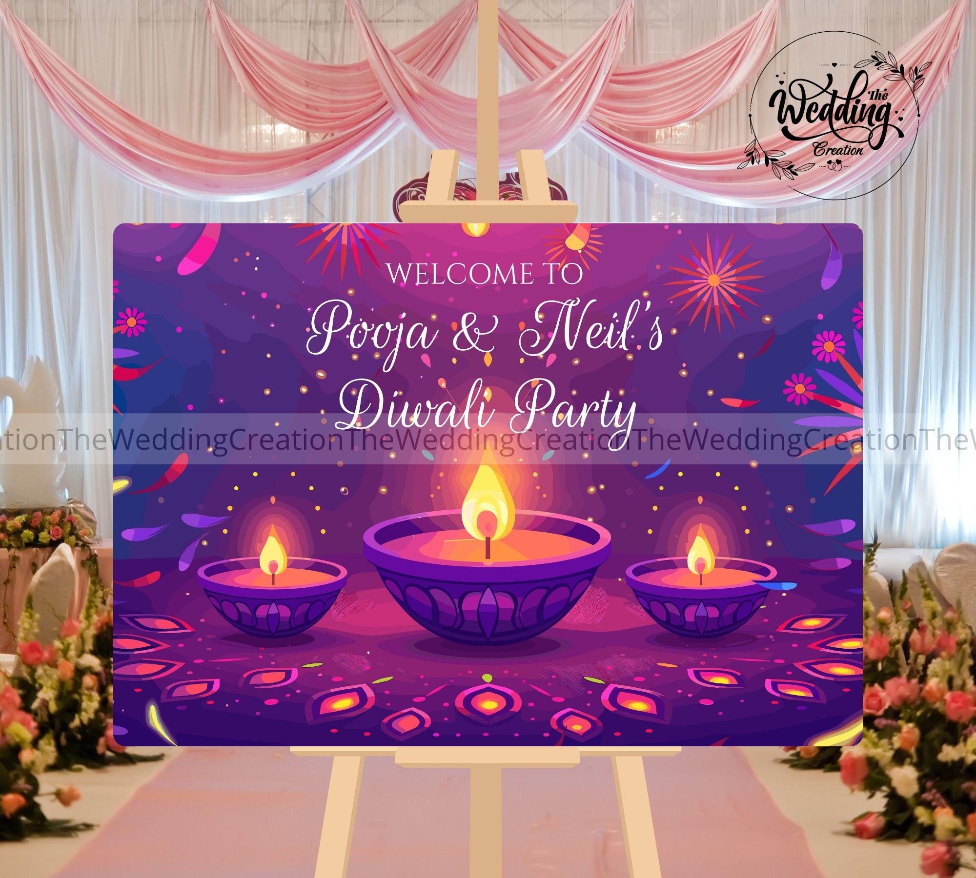 Diwali Welcome Sign, Diwali Party Signs, Diwali Poster, Diwali Decor ...