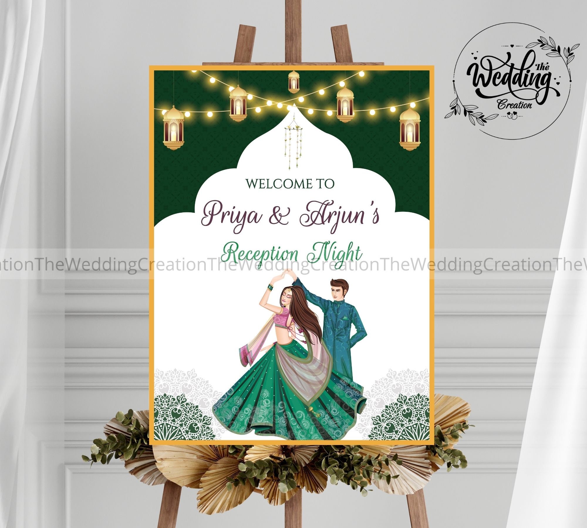 Indian Reception Sign & Indian Wedding Reception Sign, Reception Night ...
