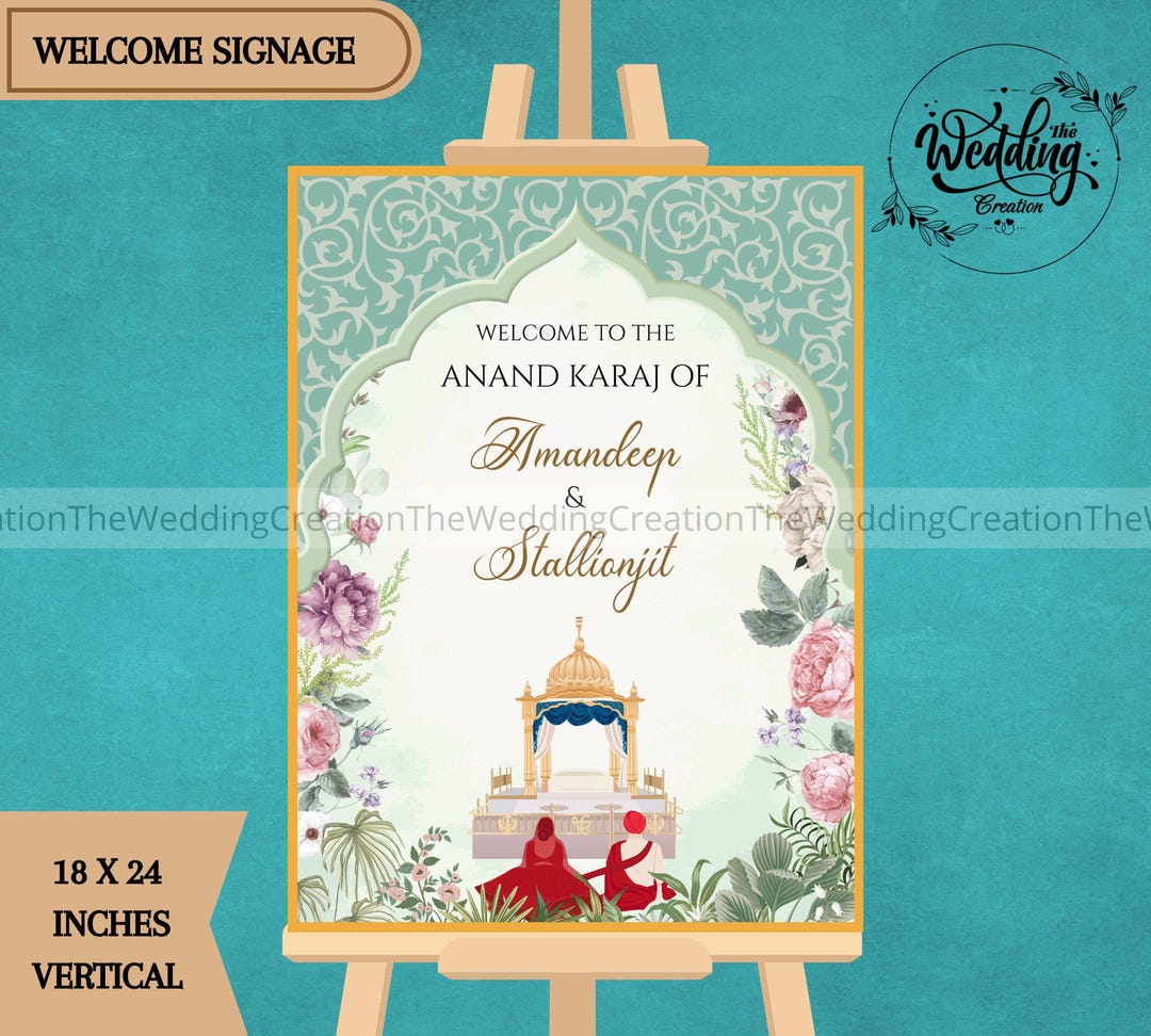 Punjabi Wedding Sign, Anand Karaj Signs as Wedding Signs Punjabi, Sikh ...
